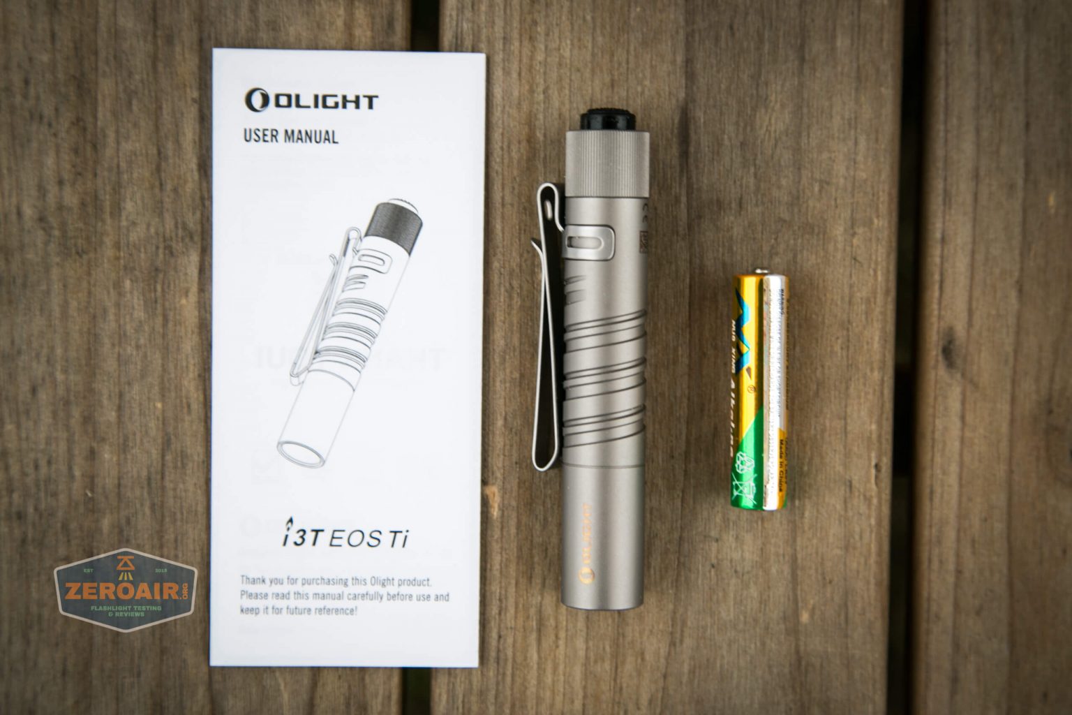 Olight i3T EOS Titanium AAA Flashlight Review - ZeroAir Reviews