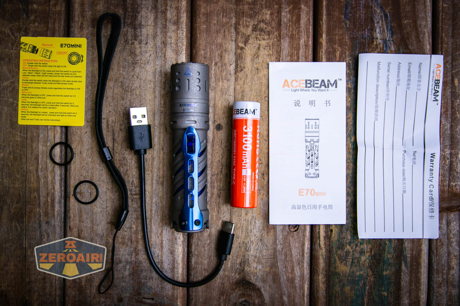 Acebeam E70 Mini Titanium Flashlight Review - ZeroAir Reviews