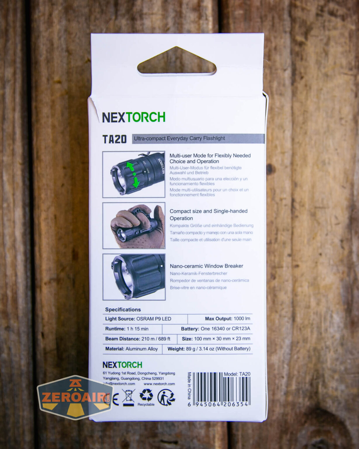 Nextorch TA20 Portable Tactical Flashlight Review - ZeroAir Reviews